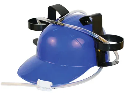 3 colors beer hats Beverage Holder Helmet Drinking Straws Plastic Beer ...