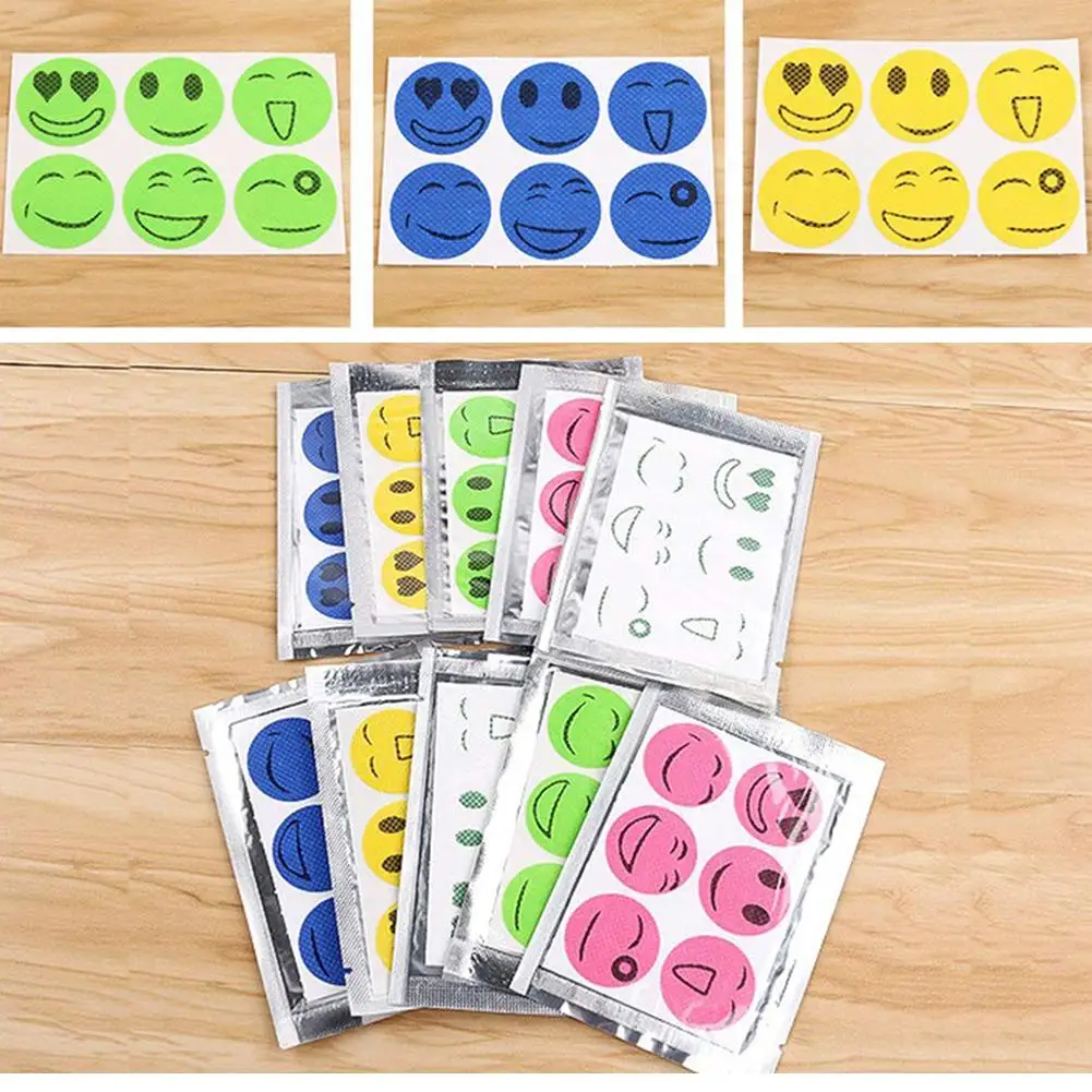 10 Packs 60pcs Baby Smiley Mosquito Repellent Sticker Mosquito Killer ...