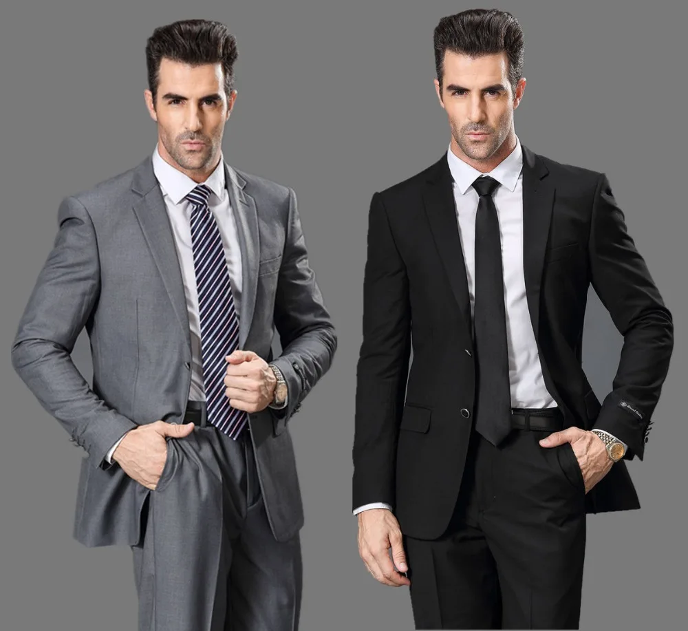 2017 Nouveau Mode hommes costumes slim fit costumes d'affaires Sergé ...