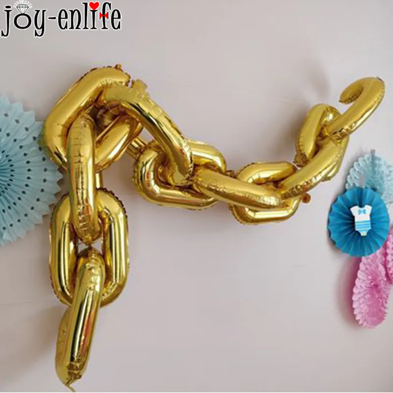 5pcs 80s 90s Party Decorations Giant Balloon Chain Balloons Gold ...