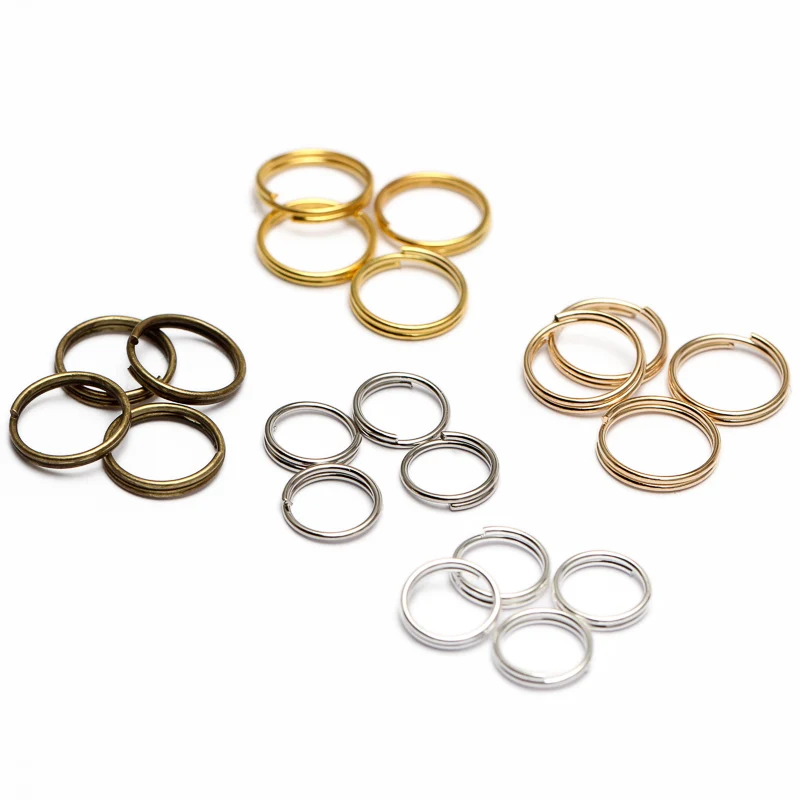 200pcs 5/6/8/10/12/14mm Double Loops Jump Rings Gunblack/Gold/Silver ...