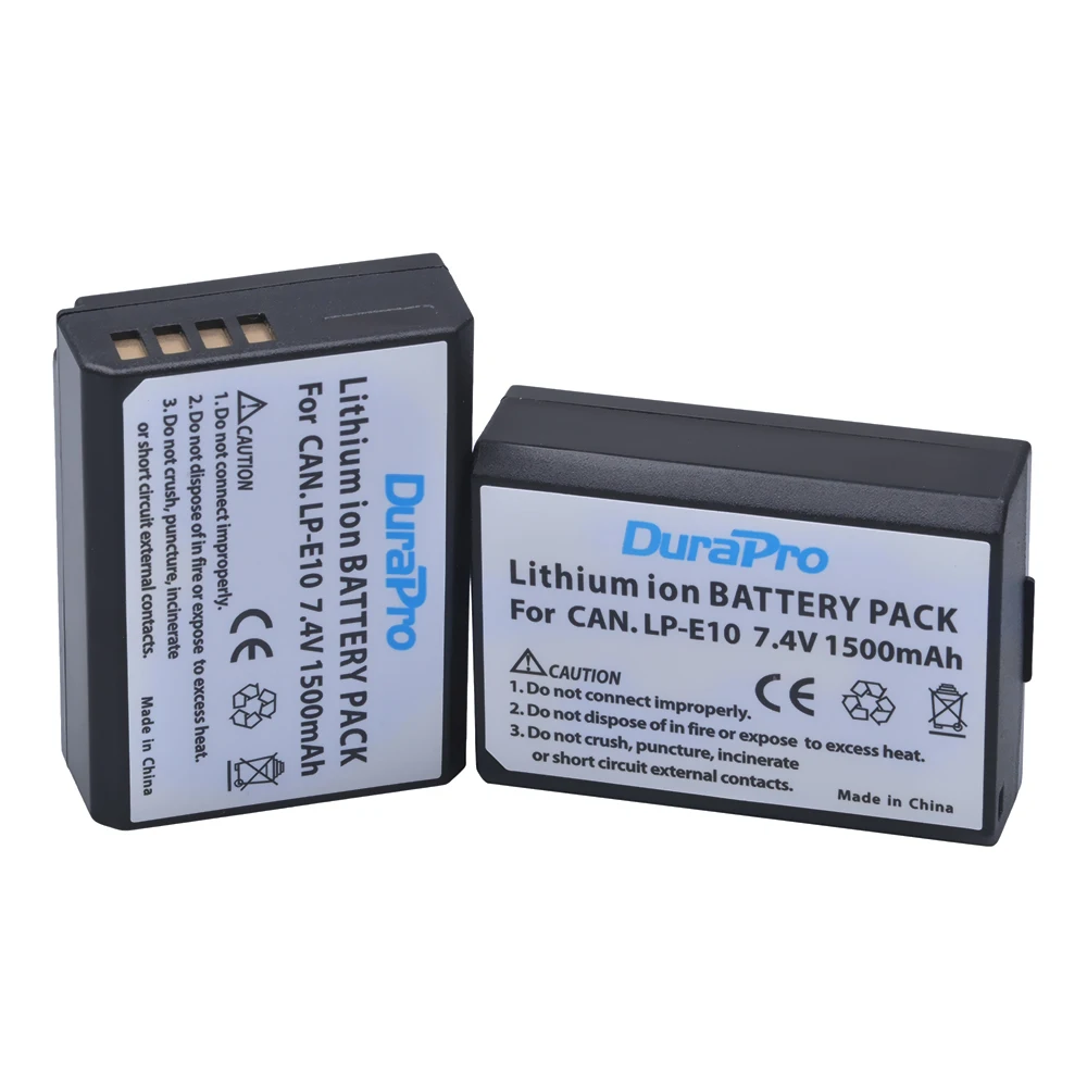 2pc 7.4V 1500MAH LP E10 E10 LP E10 Rechargeable Li ion Battery for ...