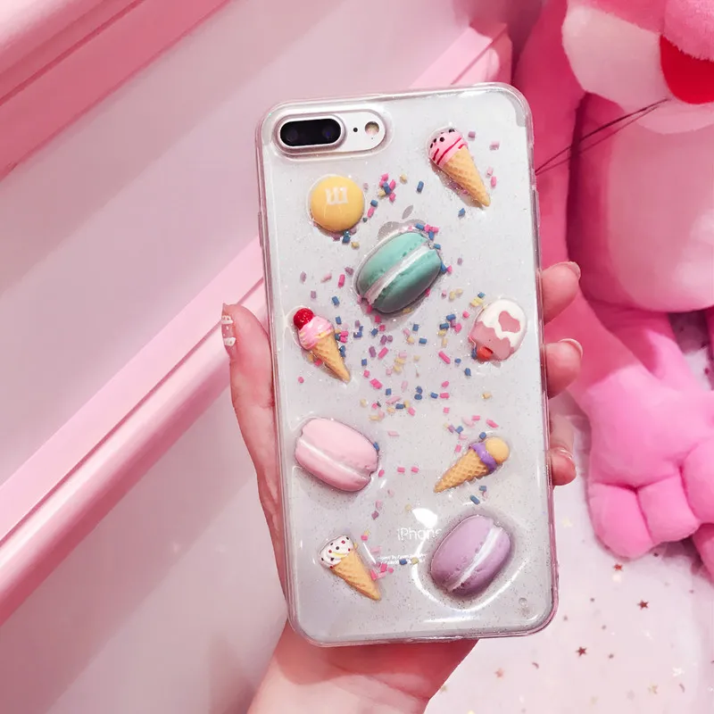 Cute Sweet 3D Cake Phone Case For iPhone 6 6S Transparent Cake ICE ...