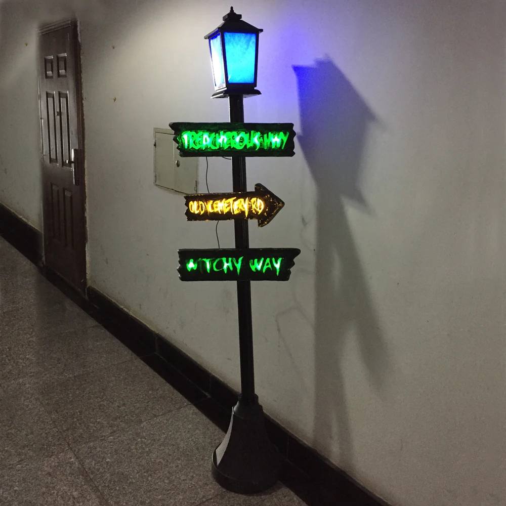 Halloween-Scary-Streetlights-with-Color-LED-Light-and-Scary-Sound ...