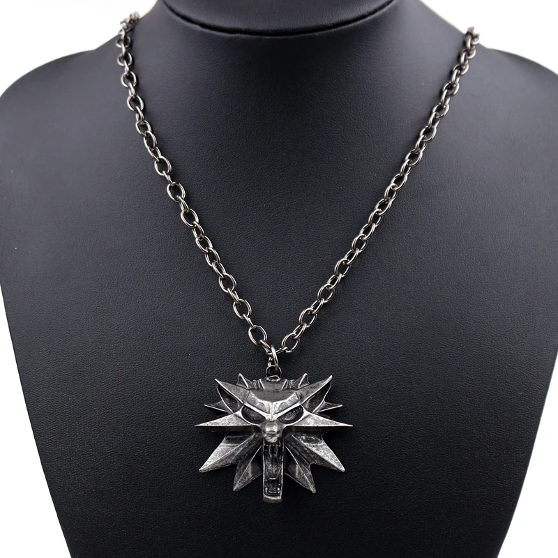 Vintage Wolf Head Necklace The witcher Pendant the witcher 3 wild hunt ...