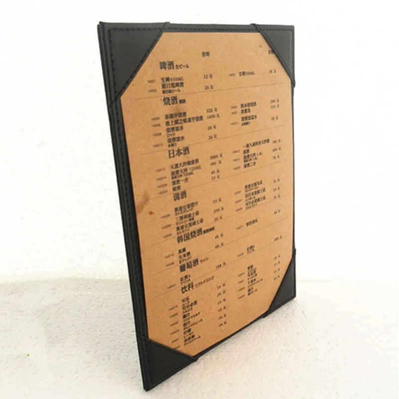 ONLVAN PU Leather Restaurant Menu Covers Restaurants Equipments Black ...