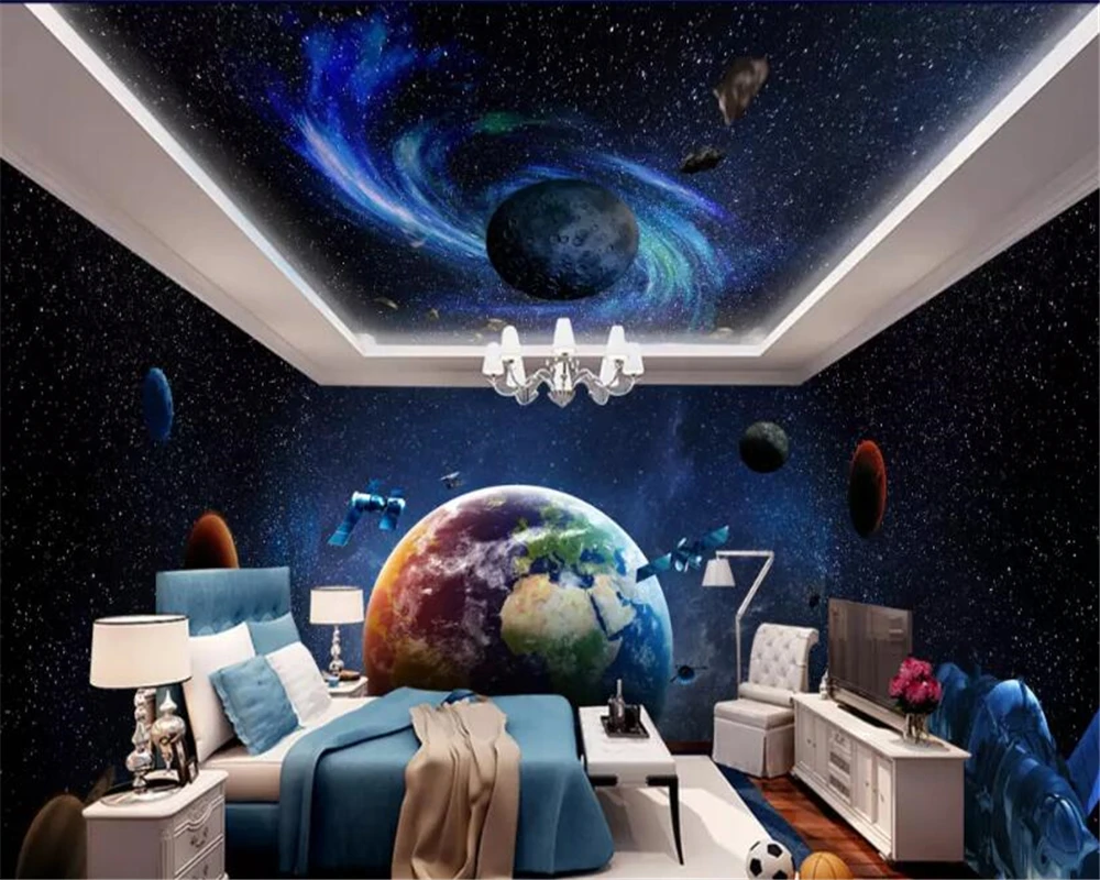 beibehang-papier-peint-mural-3d-behang-Custom-Universe-Galaxy-Earth-3D ...