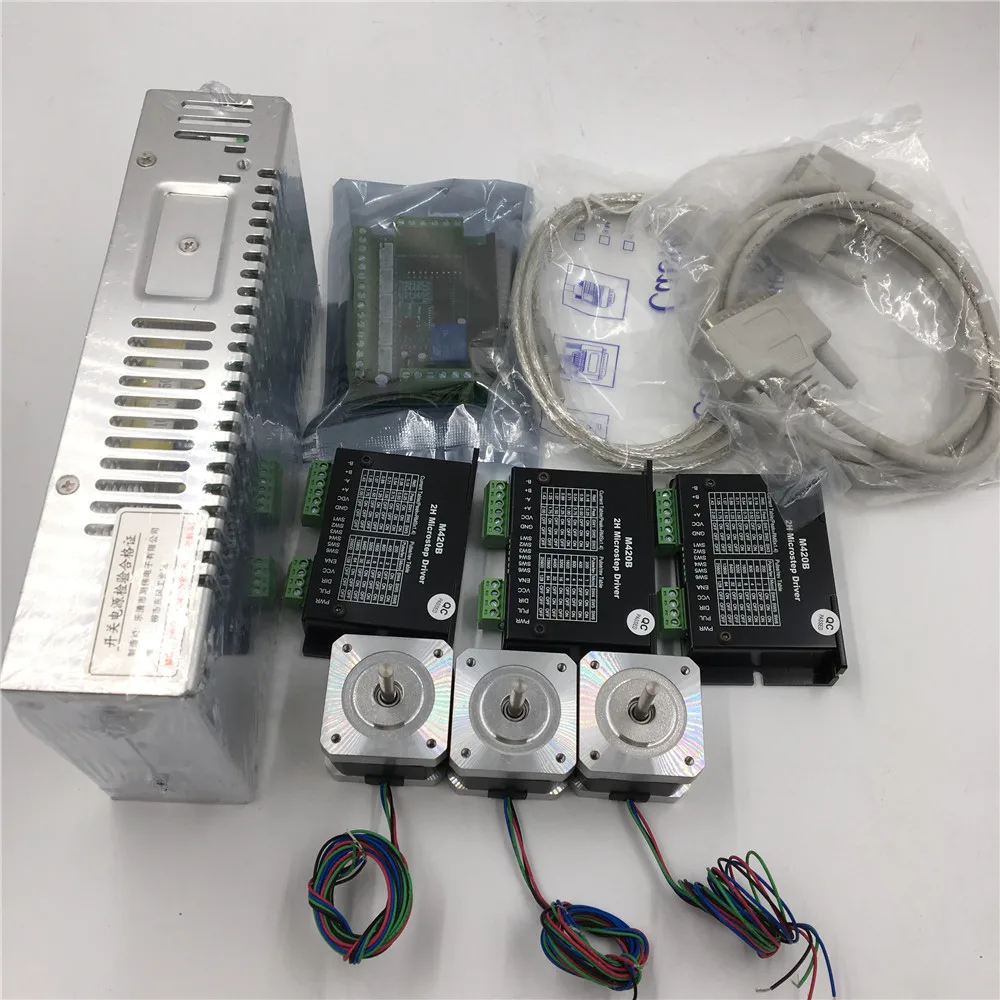 39oz.in 3 Axis Stepper Motor Kit Nema17 + Power Supply +5Axis Breakout ...