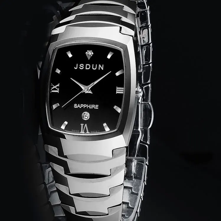 JSDUN-Brand-Watch-Women-and-men-Tungsten-Watches-scratchproof-sapphire ...