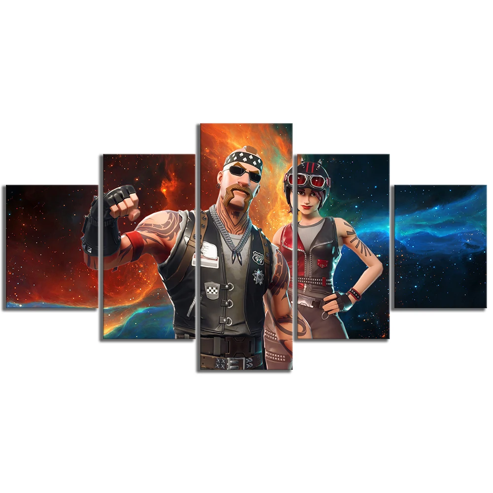 5 Piece Fortnight Battle Royale Map Video Game Poster Fort Pictures ...