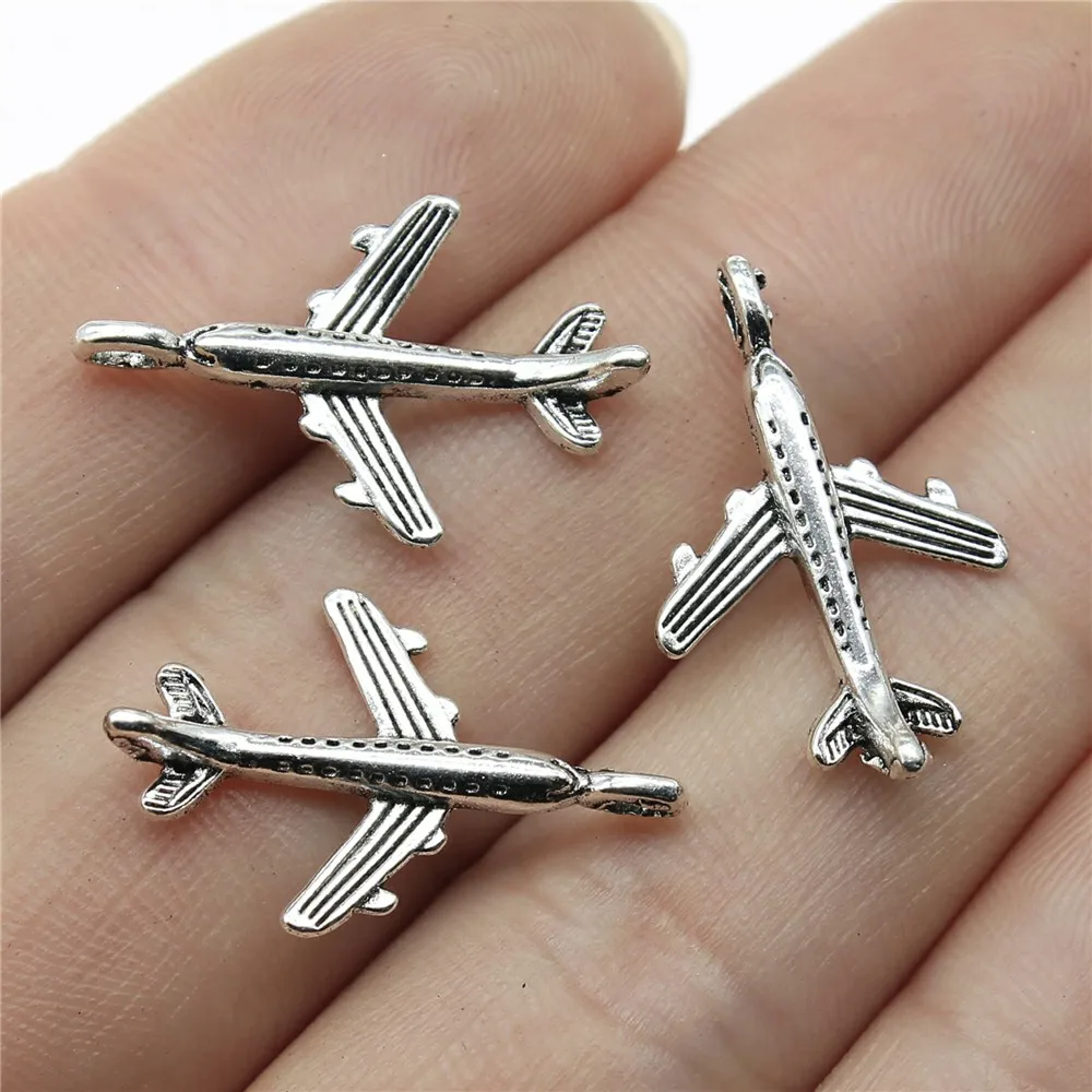 WYSIWYG 20pcs 23x15mm Pendant Aircraft Airplane Airbus Charm Pendants ...