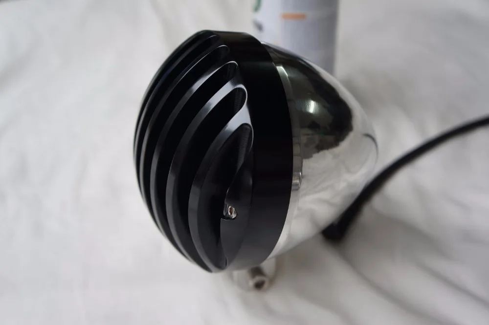 Black Vintage Antique Style Chopper Motorcycle Bobber Headlight Street ...