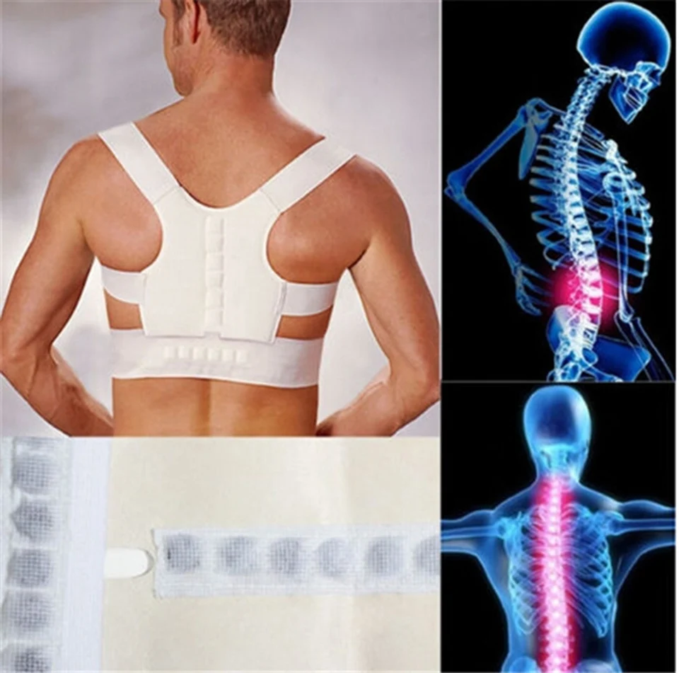 Magnetic Posture Corrector Men Orthopedic Back Support Belt Correct ...