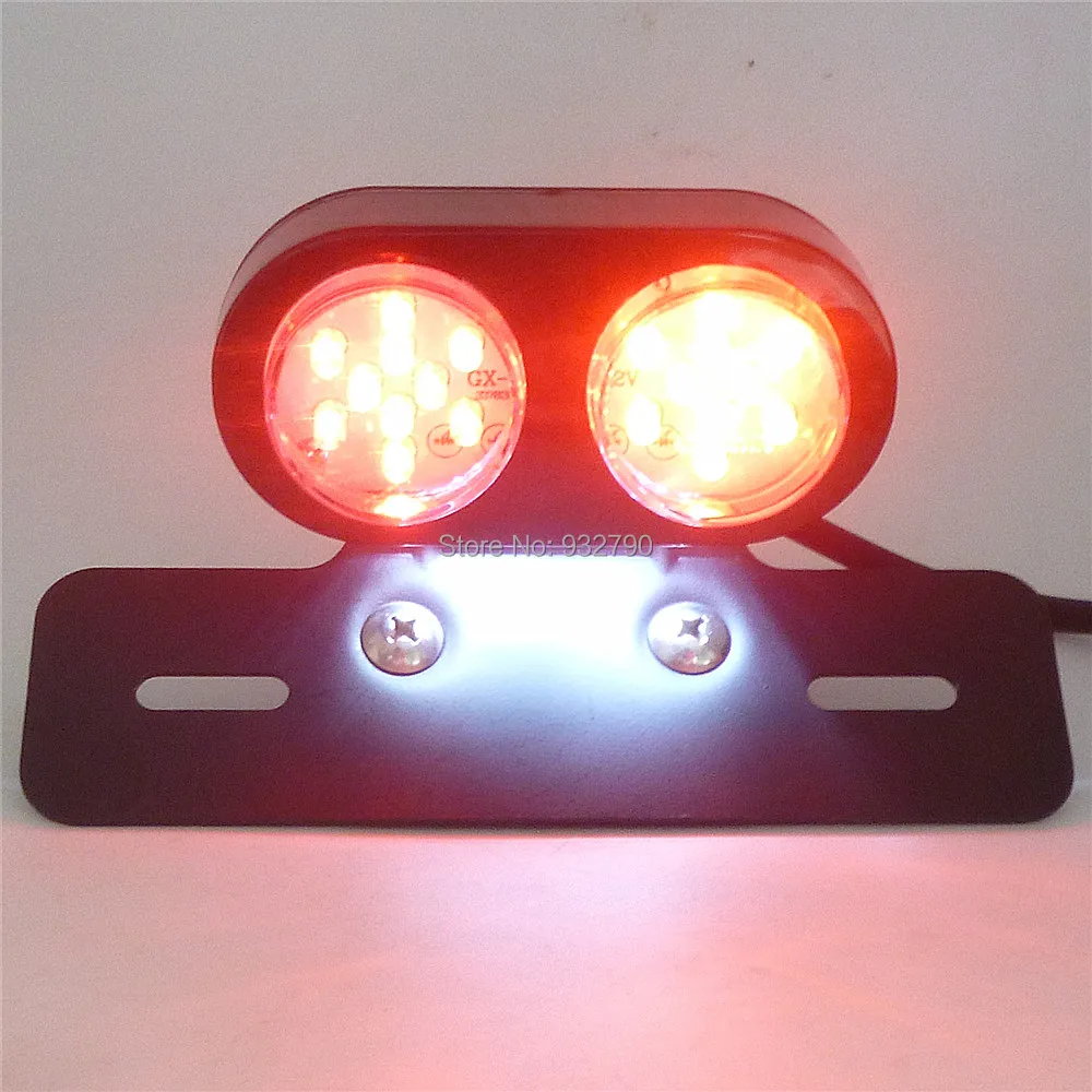 12V Motorcycle 25 LED Tail Brake Light License Plate Light Taillight ...