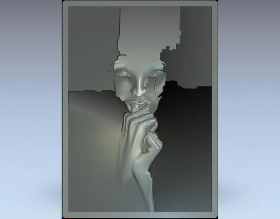 3d Model Relief For Cnc In Stl File Format Face In Wood Routers From