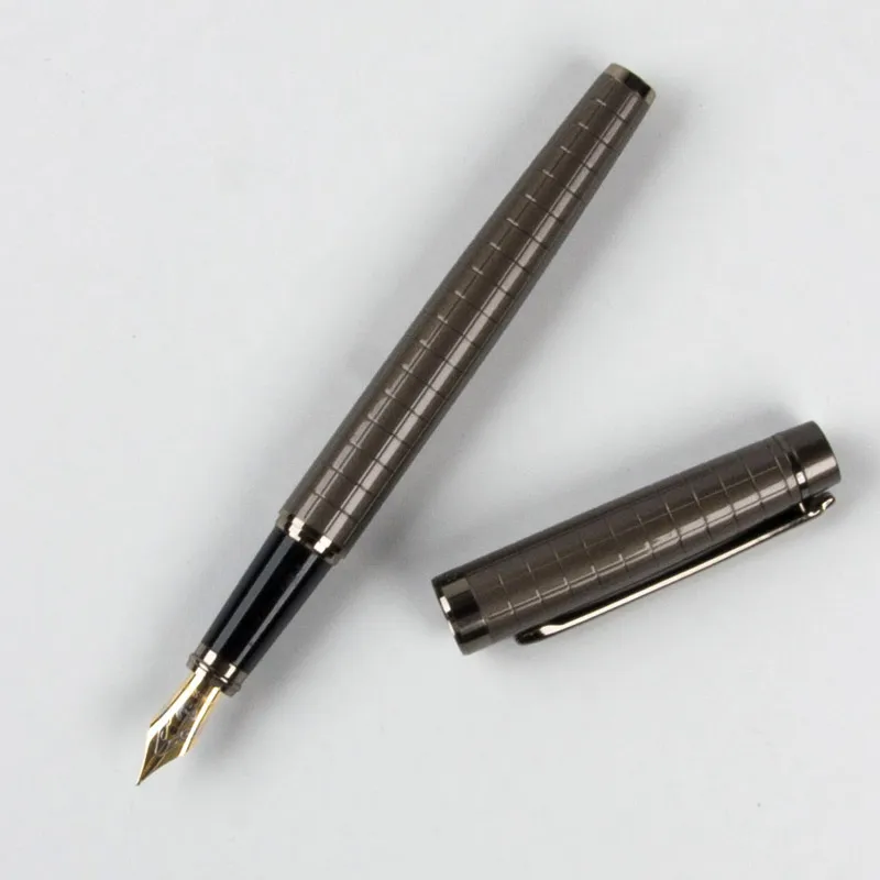 Wingsung Classic Metal gray lattice Metal Fountain Pen 0.5mm Nib Steel ...
