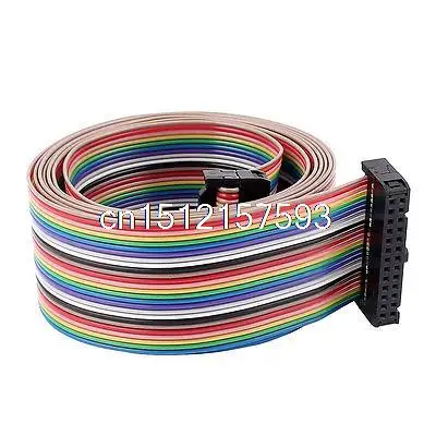 4.8ft 26 Pin 26 Way F/F Connector IDC Flat Rainbow Ribbon Cable for ...