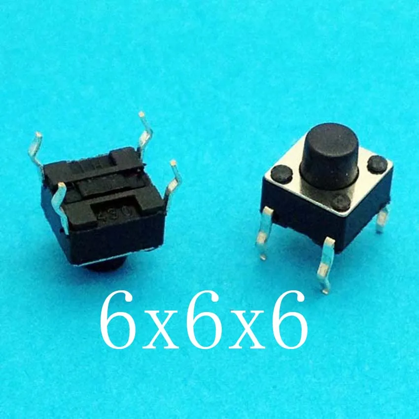 100PCS 6X6X6 DIP Tactile Tact Mini Push Button Switch Micro Switch ...