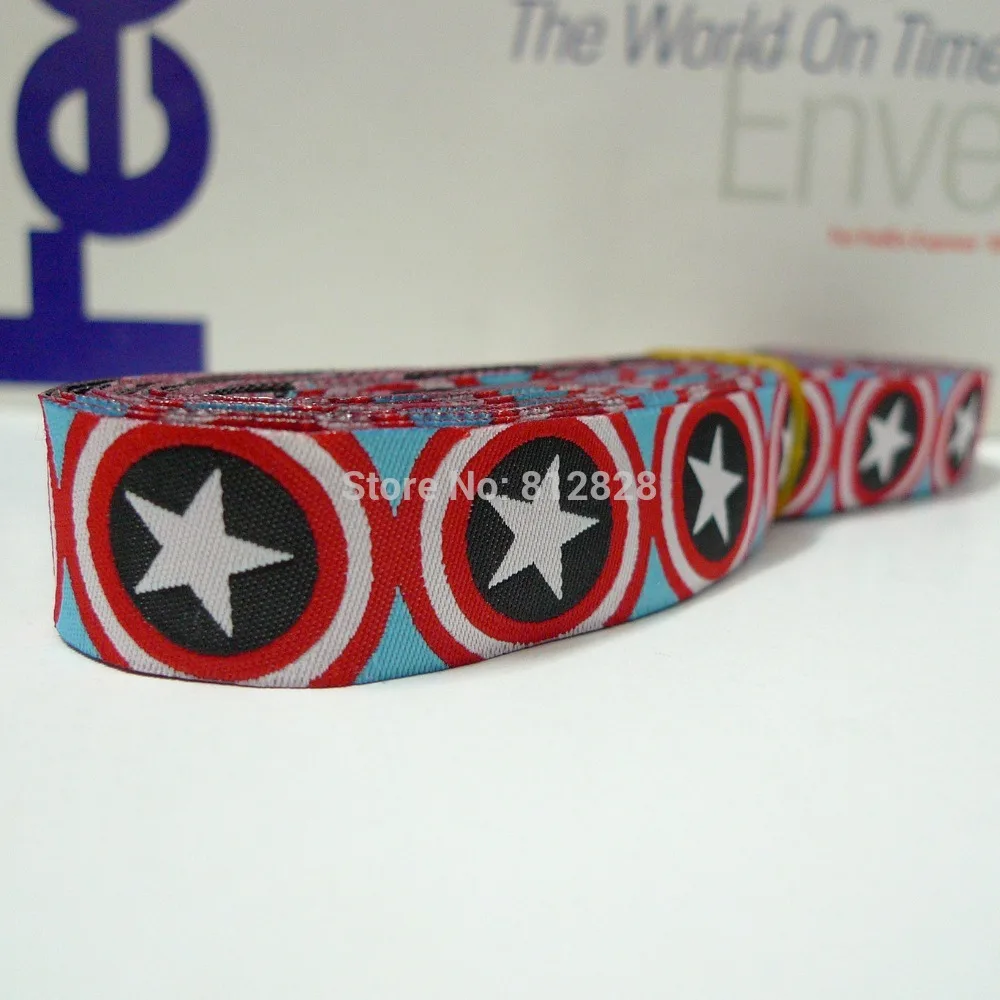 10 Meters 7/8'' 22mm Wide American Captain Dog Collar Woven Jacquard ...