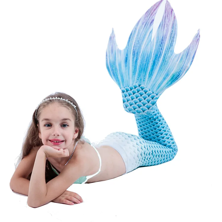 Kids Ariel Swimsuit Swimwear Beautiful Mermaid Tail With black Monofin ...