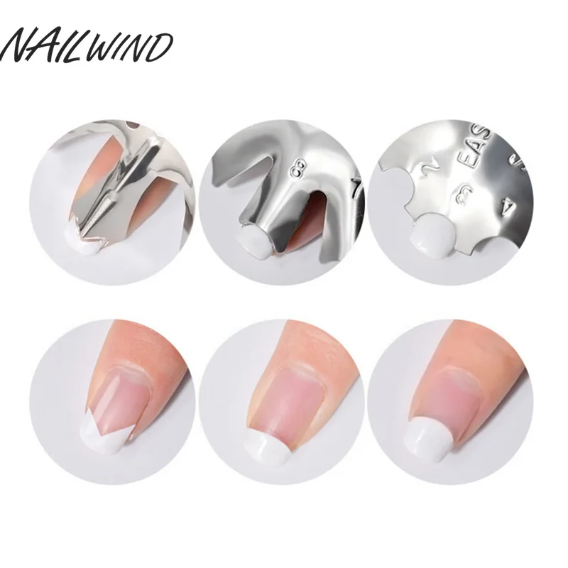 NAILWIND 1PC French Manicure Modeling Shaping Stainless Stamping Plates ...