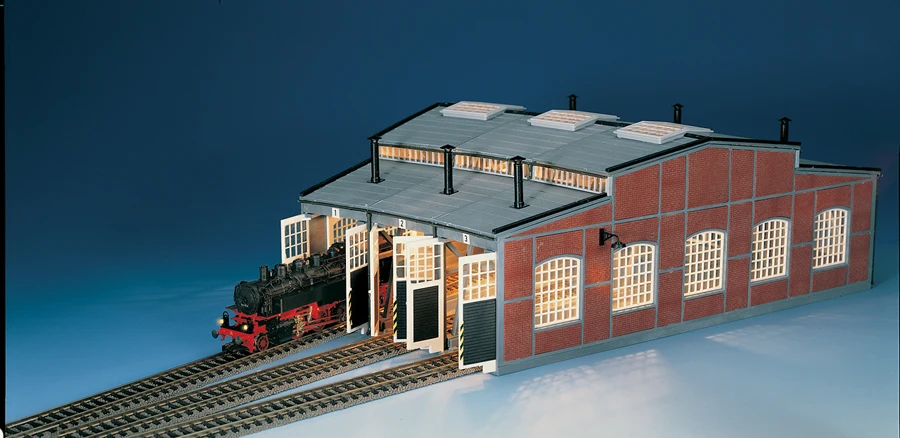 Fleischmann Train Model Building 3 Door Fan Locomotives Garage Kit ...