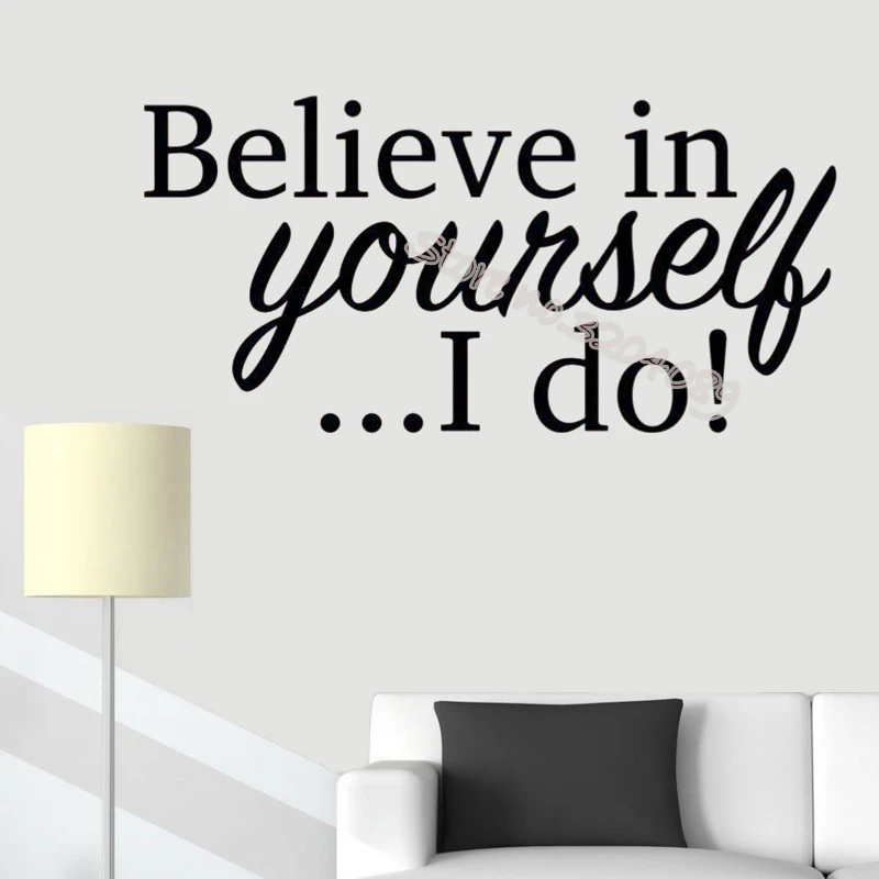 Home Décor Home & Living BElieve in YOUrself Classroom Door Vinyl Wall ...