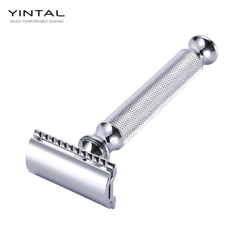 Men Shaving Classic Safety Razor Stainless Steel Chrome Double Edge ...