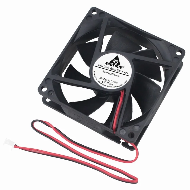 Gdstime 2 Pieces 12V PC Computer Case DC Cooling Fan 80mm x 25mm ...