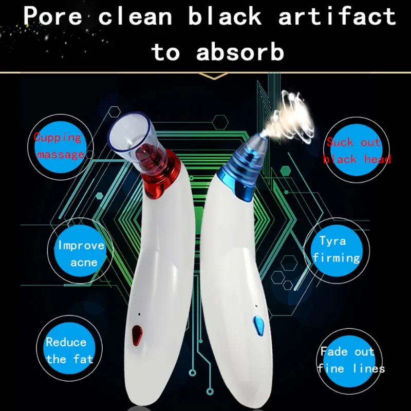 Facial Cleanser Vacuum Blackhead Remover Nose Blackhead Comedo Cleaner ...