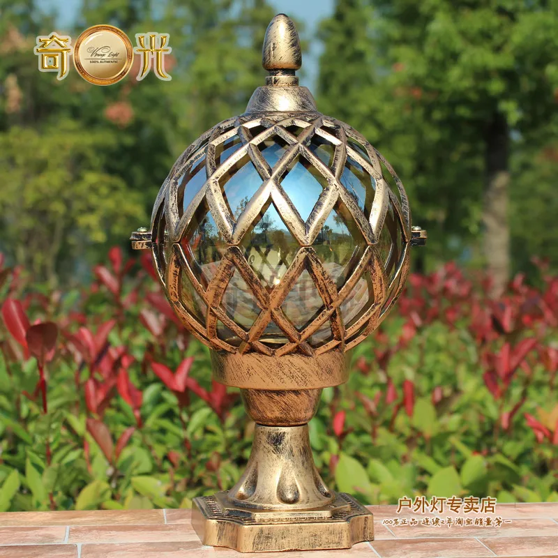 Outdoor lamp post wall light column head large door light ball lighting ...