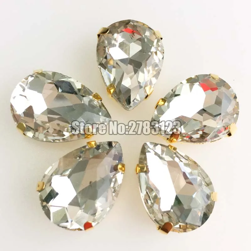 Buy Free Shipping White Gold Bottom Glass Crystal Sew