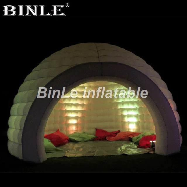 Hot sale 5m LED lighted inflatable igloo tent LED inflatable dome tent ...