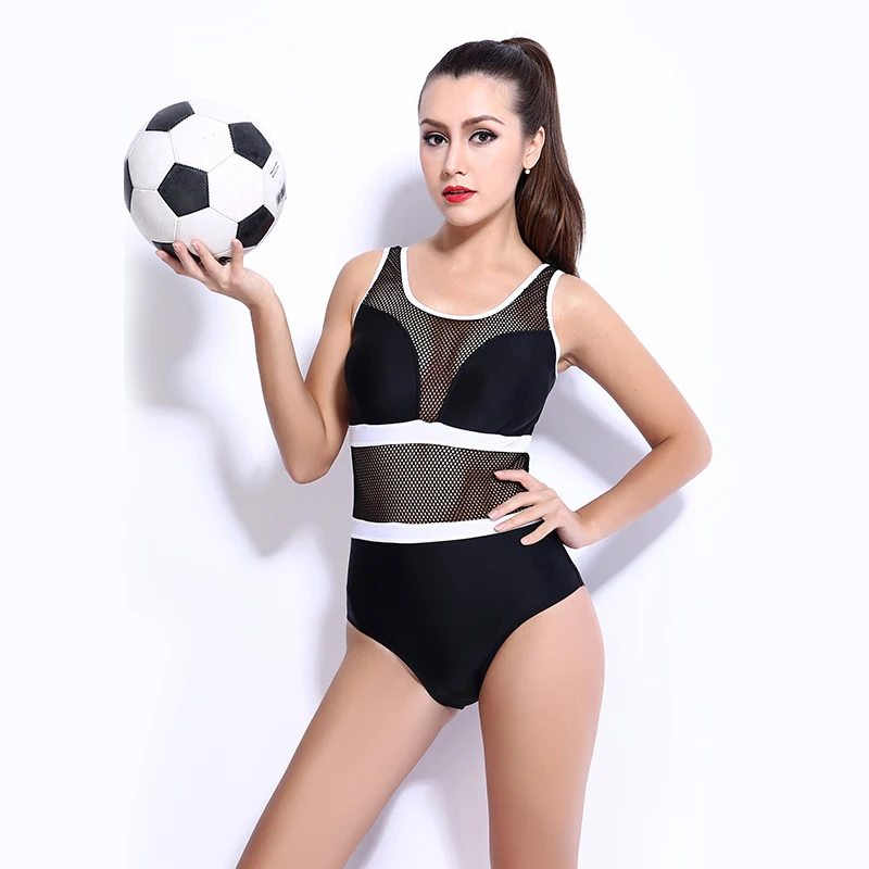 Candies Figure Flattering Flexible Patchwork Padded Swimsuit Womens