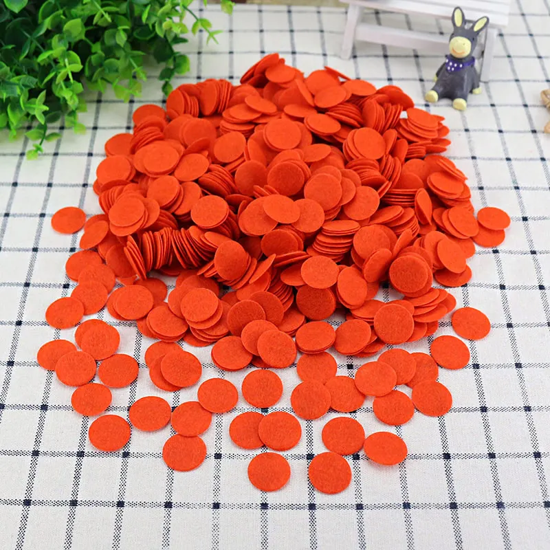 1 5CM Orange Color Round Felt Patches Handmade Non woven Circle Pads ...