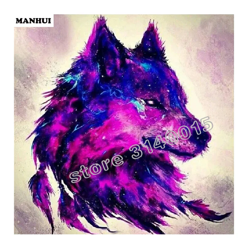 Diy Diamond painting Oil painting wolf head 3D square drill Diamond ...