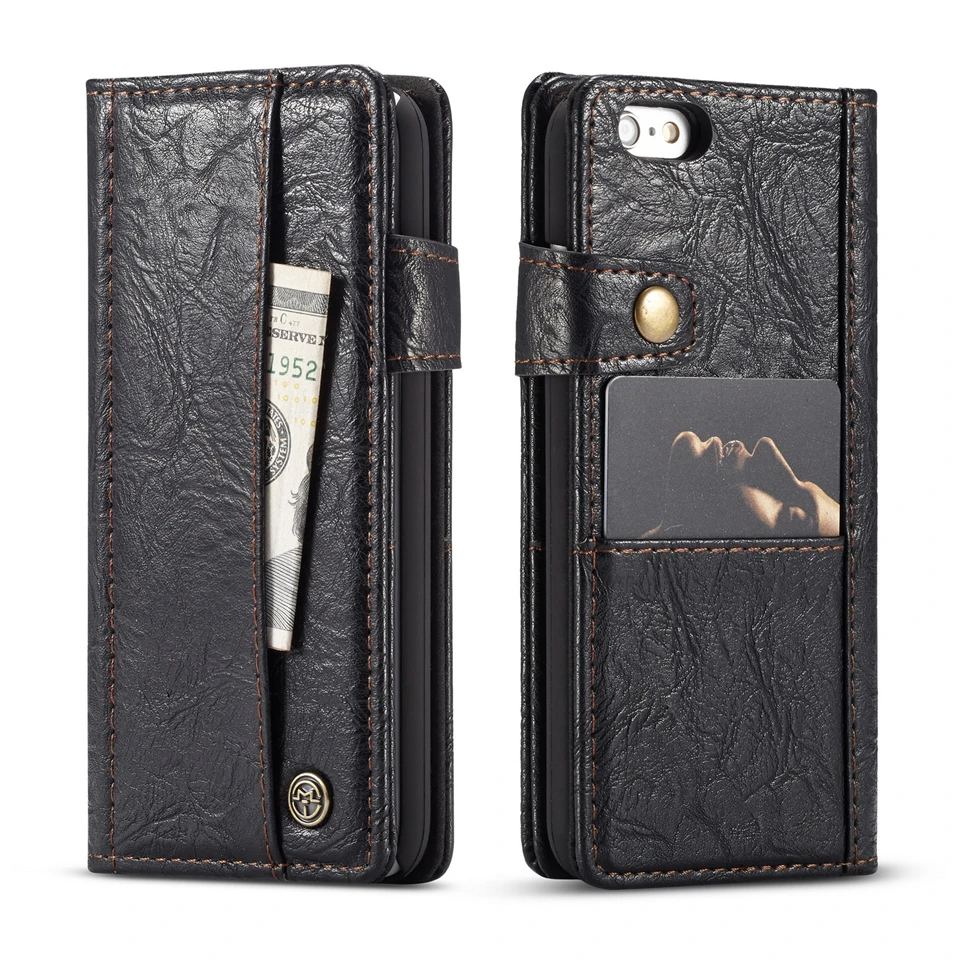 Luxury Rough Crack Leather Case For iphone 6s 6 Cover Wallet Shell ...