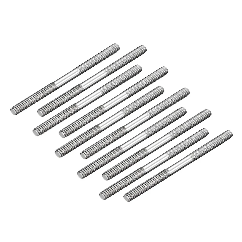 Uxcell 10pcs M2 Pushrod Connector Two Side Thread Stainless Steel Rod ...