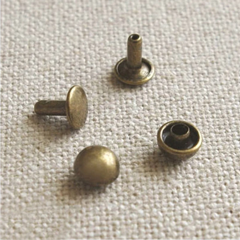 6mm Ball Cap Metal Rivets, Double Headed Antique Bronze Plated Metal ...