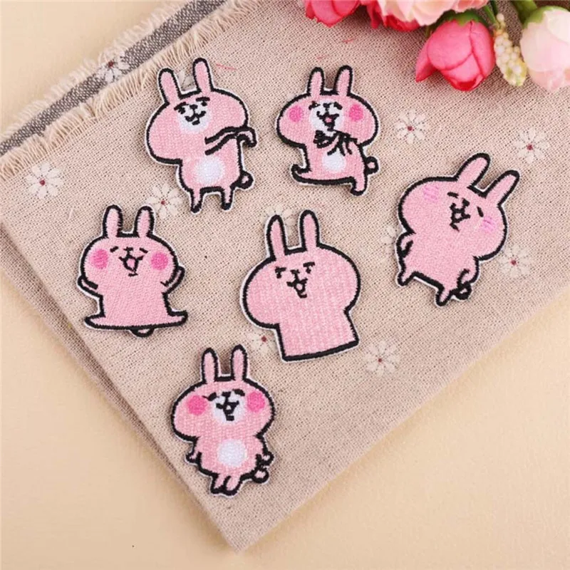 10PCS Cute Cartoon Patches Embroidery Iron On Applique Cheap Pink ...