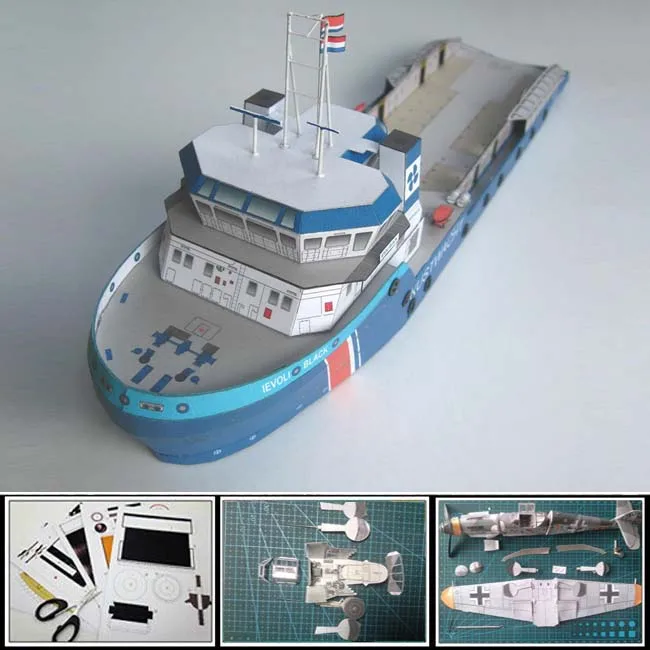 New 2016 Paper model Boat Netherlands Dutch anchor handling towing ...