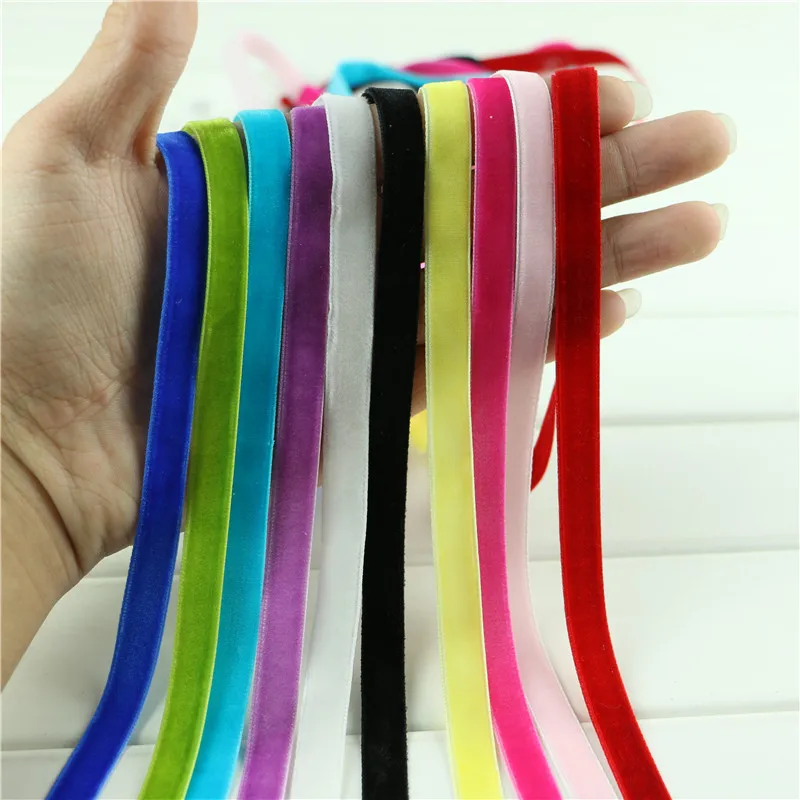 10 yard/lot 3/8 "Sparkle nylon single faced velvet ribbon velour ...