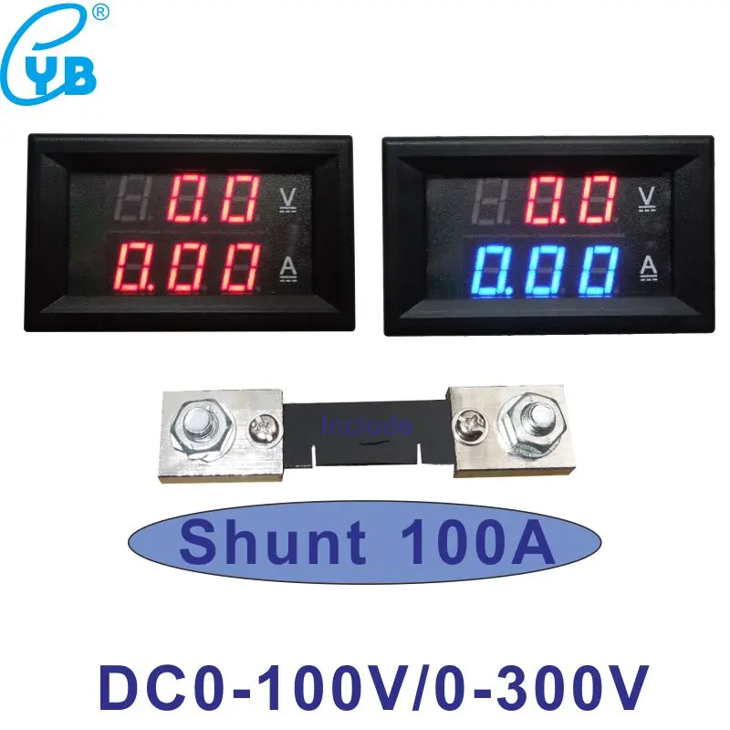 Shunt 100A 75mV LED Display DC Digital Voltage Current Tester Voltmeter ...