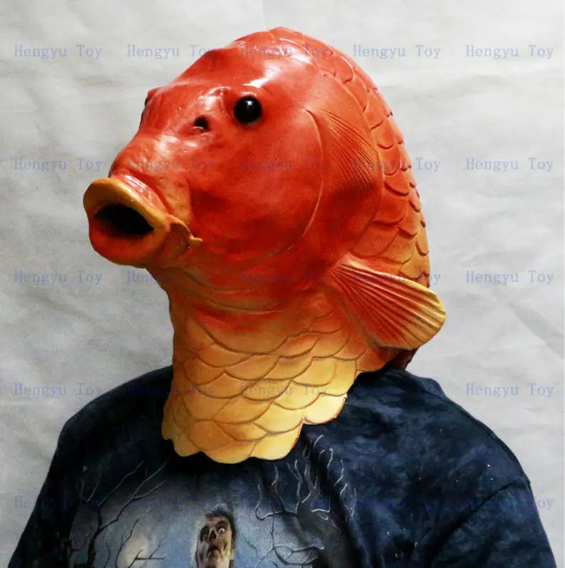 Realistic Animal Dress Up Latex Fish Mask-in Party Masks from Home ...