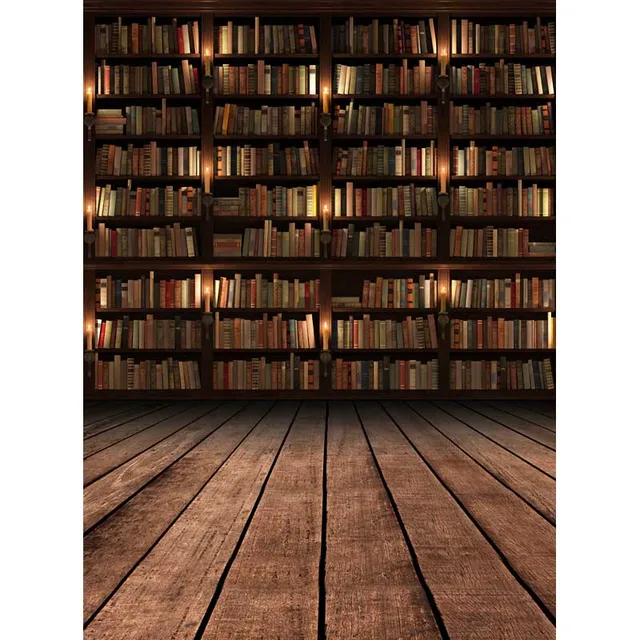 Bookshelf graduation background vinyl photography backdrops with floor ...