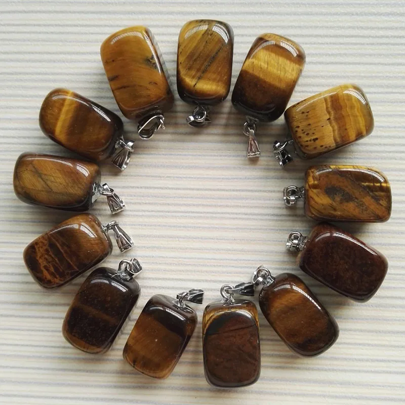 36pc charms Tiger eye Natural stone pendants for jewelry making High ...