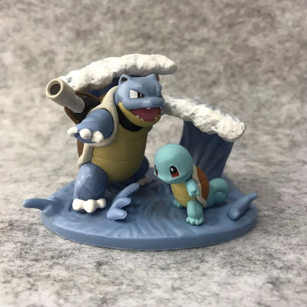 Anime Pikachu Bulbasaur Blastoise Charizard Three Family PVC Action ...