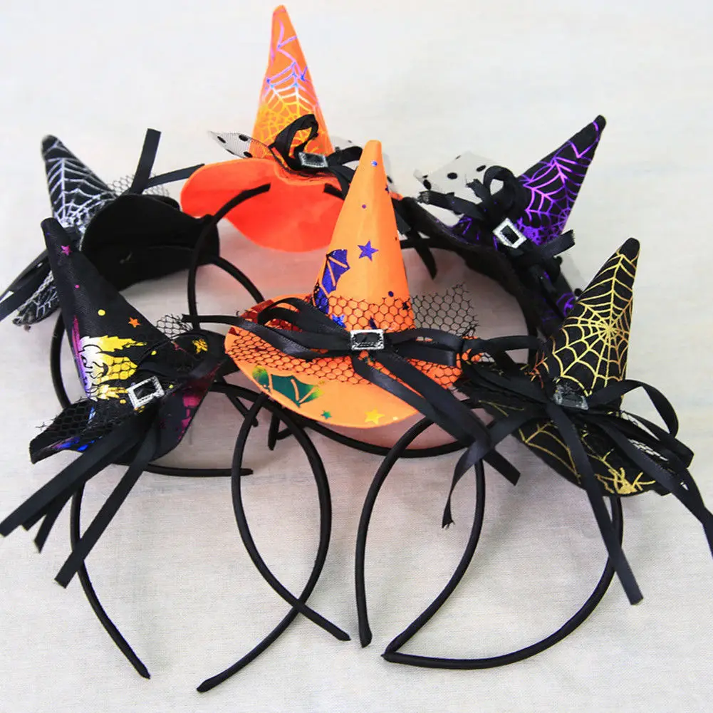 New Halloween kids Headwears Headband Witch Hat Hair Hoop Headpiece for ...