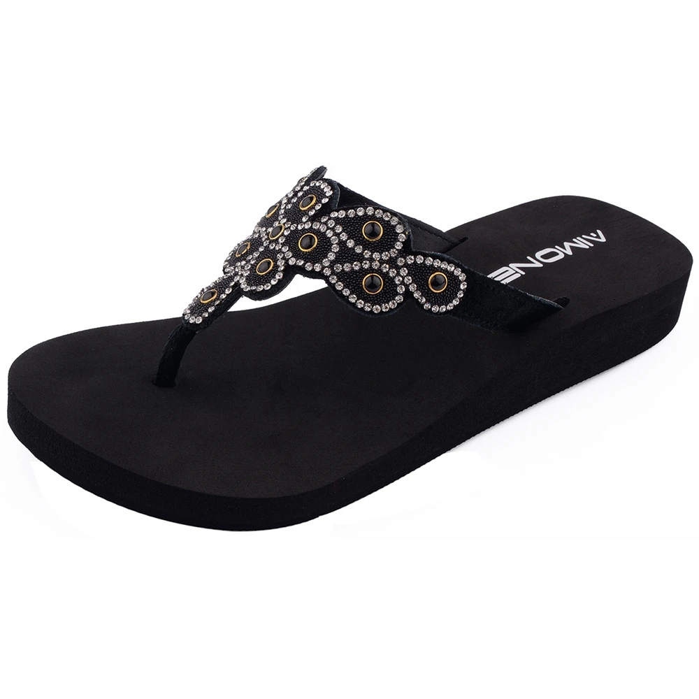 Aimone Aviva Low Heel Womens Flip Flop Sandals Beach Slippers Shoes ...