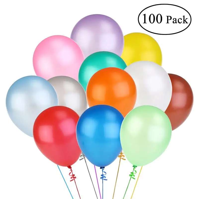 12 Inch 100pcs Assorted Bright Color Latex Balloons Wedding Balloon ...